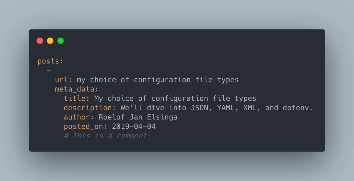 How to Pick Right Configuration File Type for Your Project - Roelof Jan ...