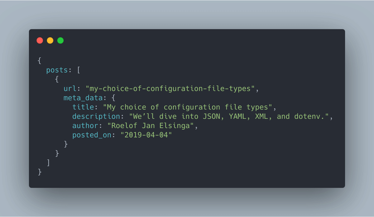 How to Pick Right Configuration File Type for Your Project - Roelof Jan ...